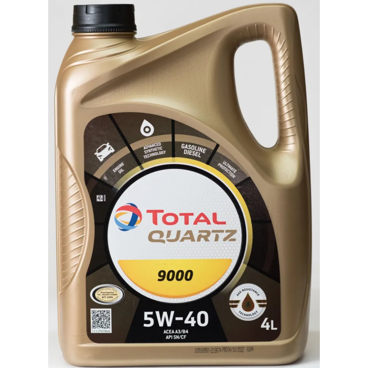 Купить Моторное масло Total Quartz 9000 5W40 4л I BE в оптовом интернет-магазине автомасел и ...